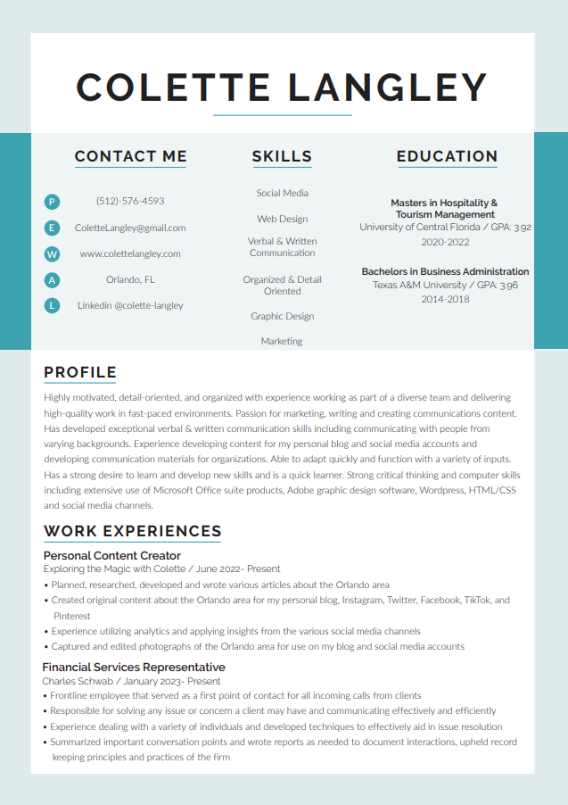 Resume – Colette Langley